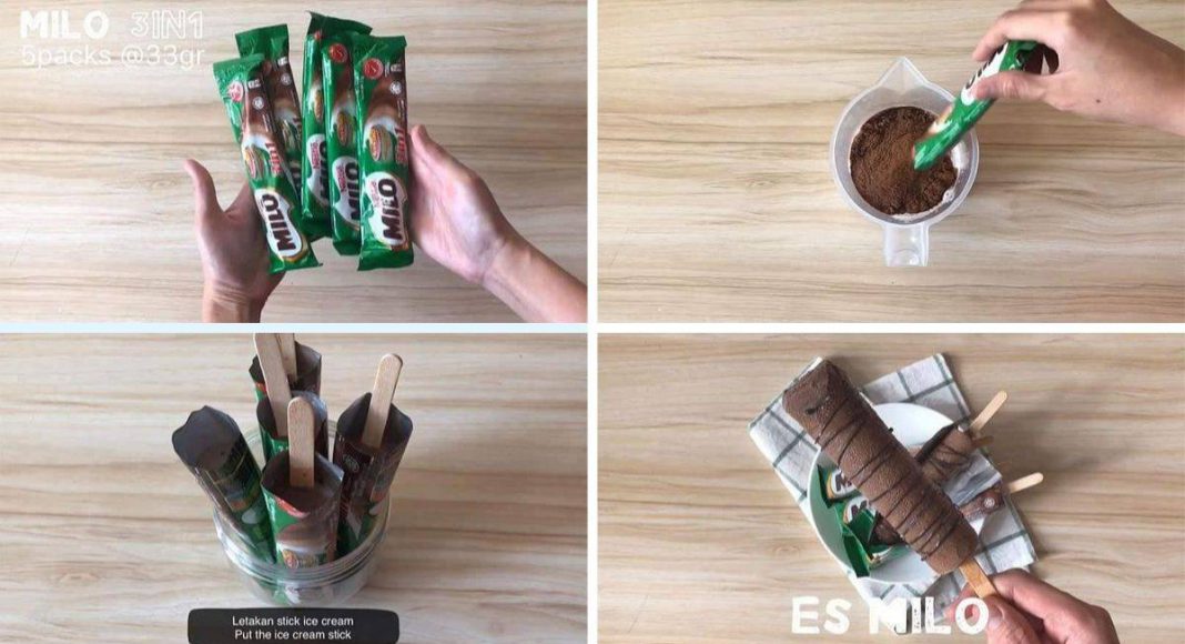 DIY Ais Krim Dengan Milo 3 In 1, Buat Apa Beli Kalau Boleh Buat Sendiri
